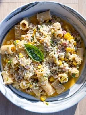 Sausage, Corn & Zucchini Riga | Brenna's Test Kitchen | Foody