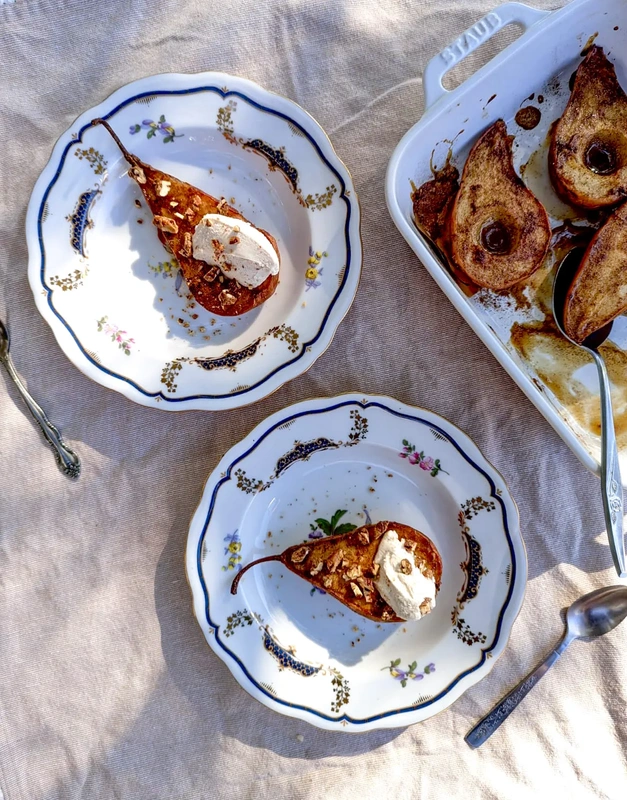 Spiced Roasted Pears with Mascarpone | Janine Nyquist | Foody